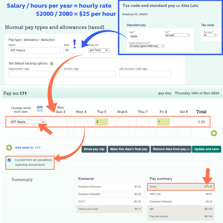 Creating a Taxable KIT Hours Custom Pay Type